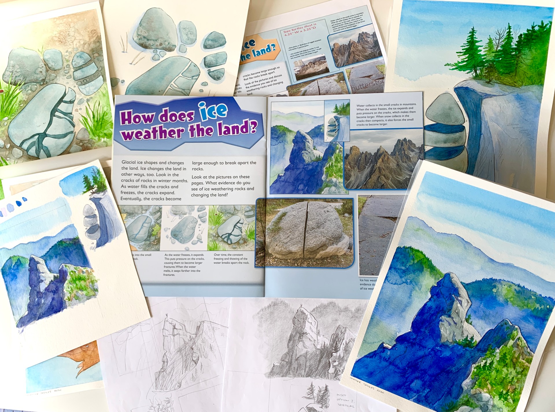 Wind, Water & Ice illustrations – Heather Castles Illustration