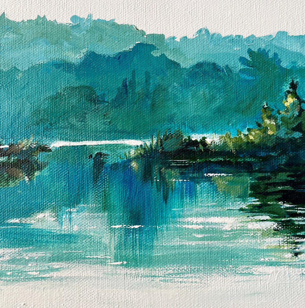 Dawn on Grass Lake – Heather Castles Illustration